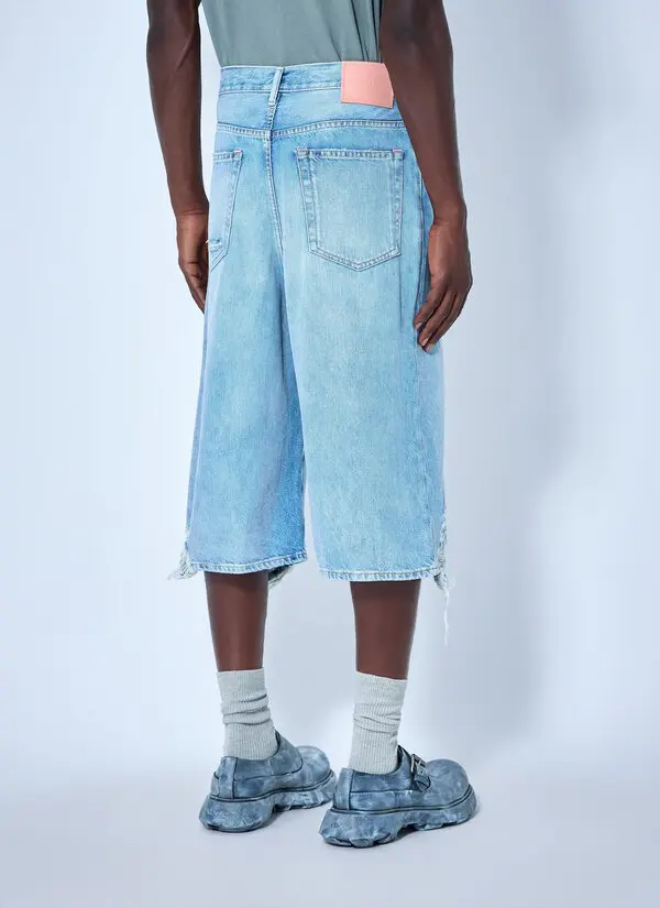 Acne Studios Distressed Denim Shorts - Blue