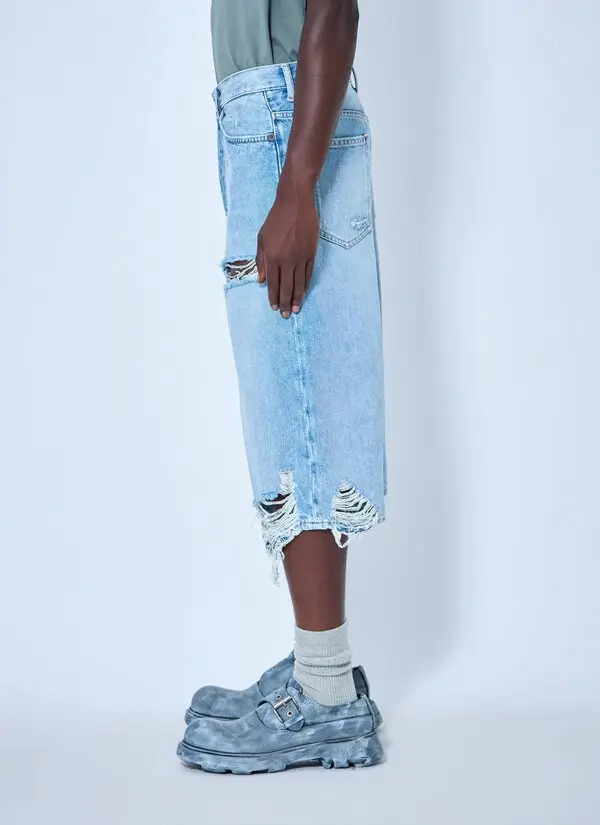 Acne Studios Distressed Denim Shorts - Blue