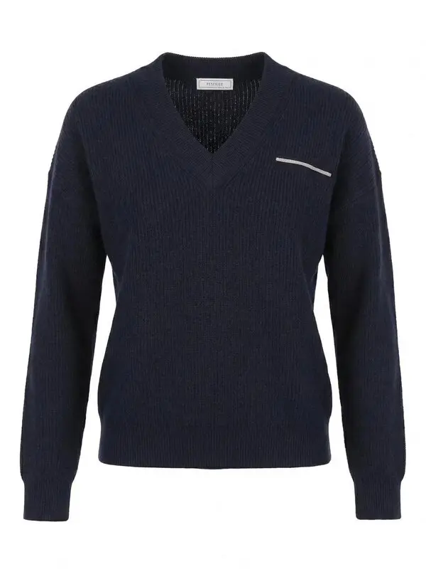 Peserico V-neck Wool Sweater - Multicolor