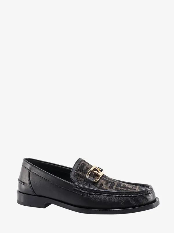 Fendi O' Lock Leather Loafer With Ff Insert