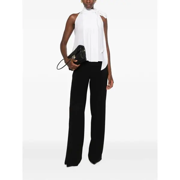 Max Mara Silk Halterneck Blouse - White