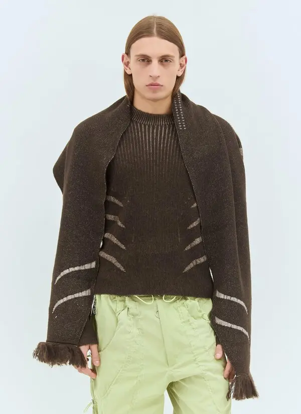 CHARLIE CONSTANTINOU Plated Pullover Hooded Sweater - Brown