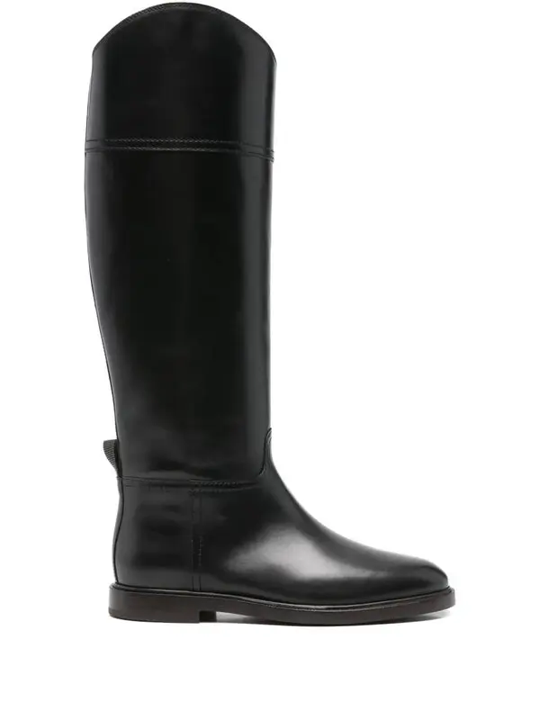 Brunello Cucinelli Leather High Riding Boots