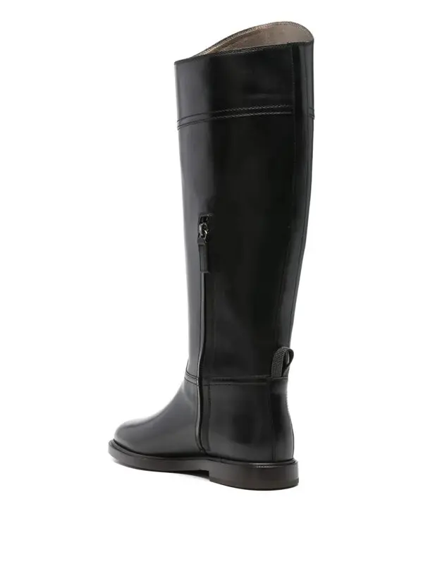 Brunello Cucinelli Leather High Riding Boots