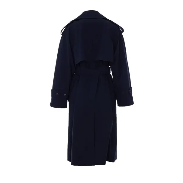 Max Mara Certo Wool Gabardine Trench Coat - Blue