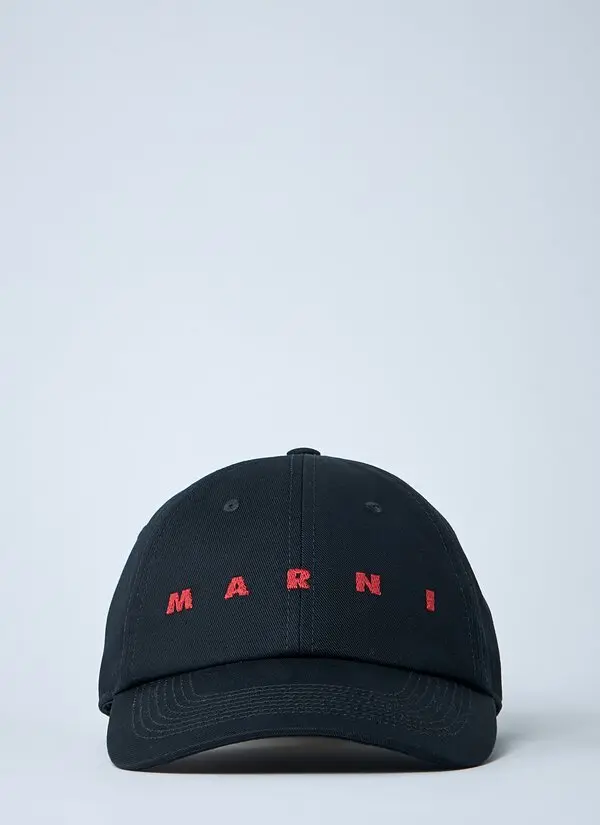 Marni Cotton Twill Logo Baseball Cap - Black