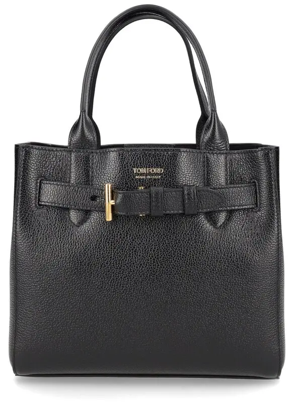 TOM FORD Audrey Small Leather Tote Bag - Black