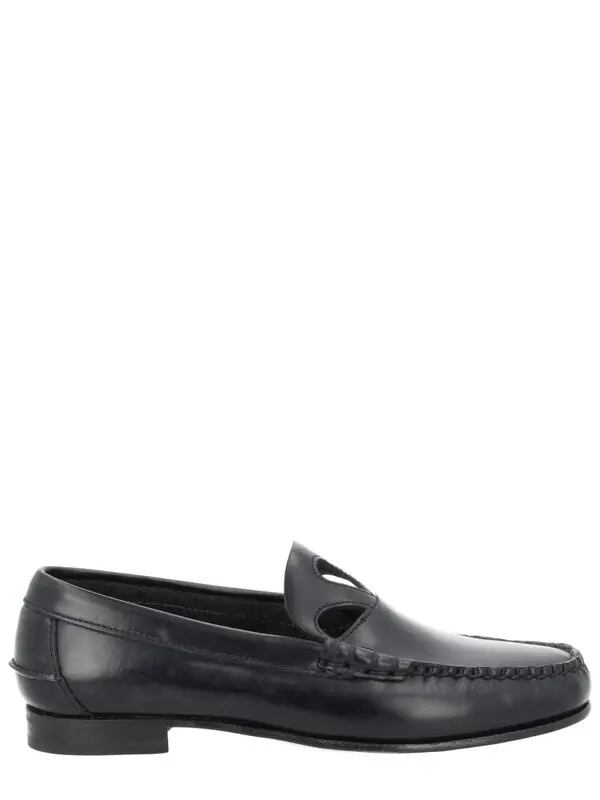 Hereu Leather Cut-out Moccasin - Black