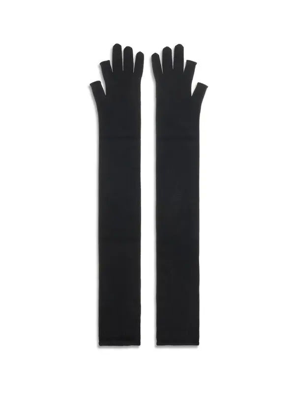 Rick Owens Long Fingerless Wool Gloves