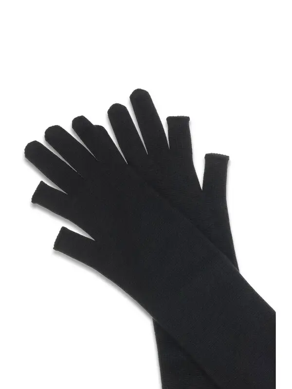 Rick Owens Long Fingerless Wool Gloves