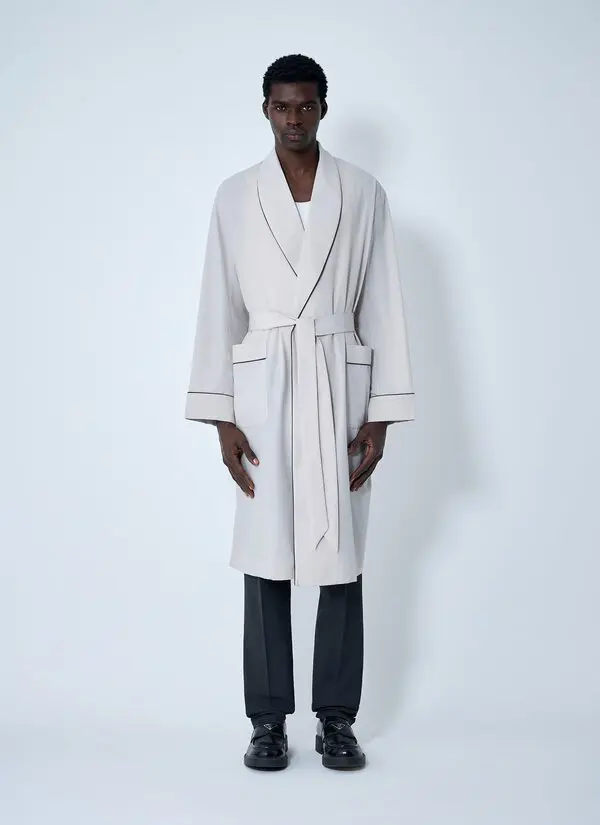 Prada Limestone Robe Coat - Cream
