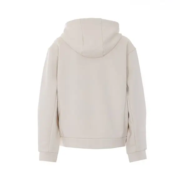 Moncler Logo Zipped Hoodie - Cream