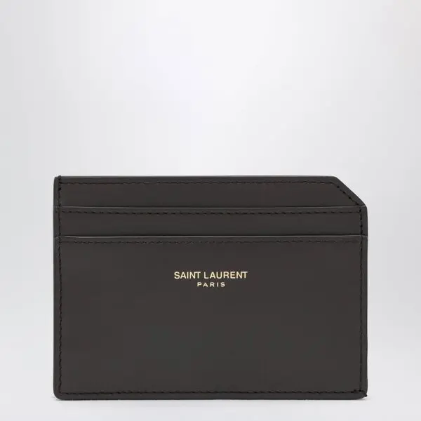 Saint Laurent Bicolor Leather Card Holder - Black