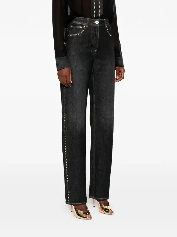 Versace Studded Denim Pants - Multicolor