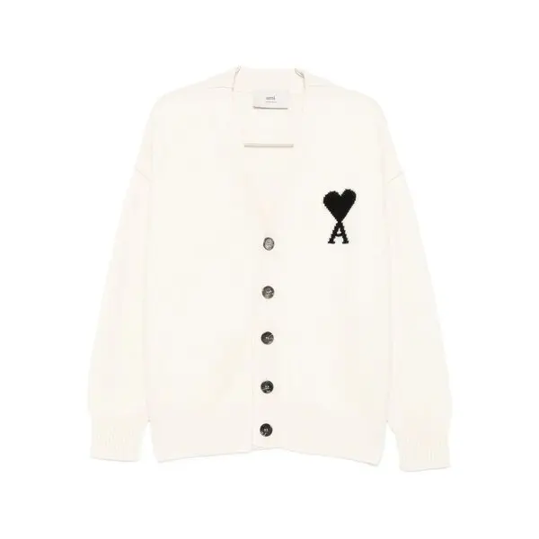 AMI Paris Neutrals Sweaters & Knitwear Cardigans - Cream