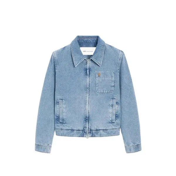 AMI Paris Cotton Denim Zip-up Jacket