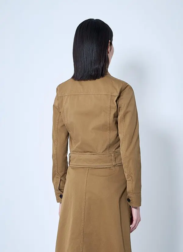 Saint Laurent Cotton Serge Crop Jacket - Brown