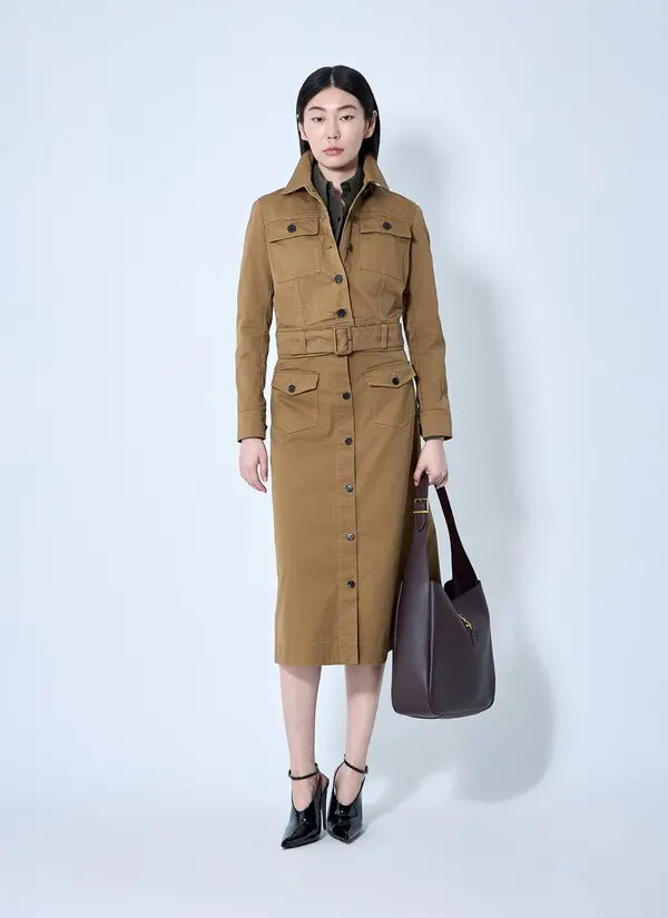 Saint Laurent Cotton Serge Crop Jacket - Brown