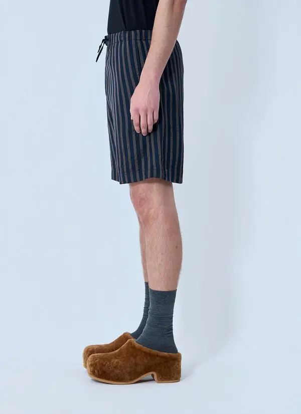 Dries Van Noten Piperi Striped Drawstring Shorts - Blue