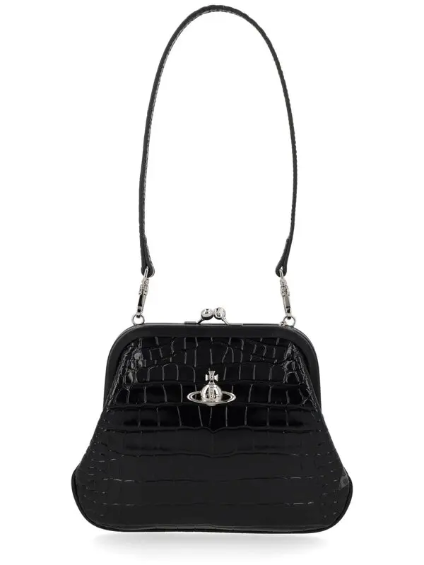 VIVIENNE WESTWOOD Calf Leather Clutch Bag - Black