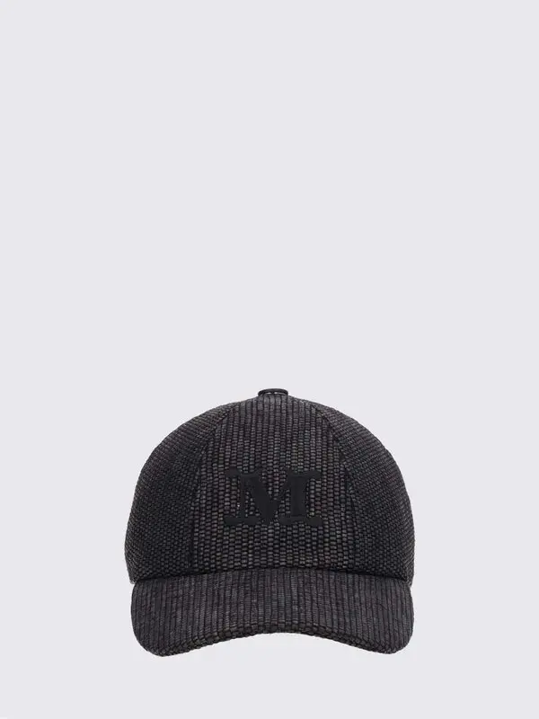 Max Mara Cotton Blend Baseball Cap With Logo - Black
