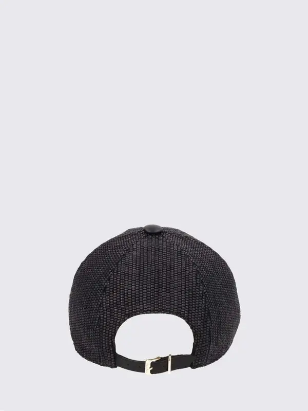 Max Mara Cotton Blend Baseball Cap With Logo - Black