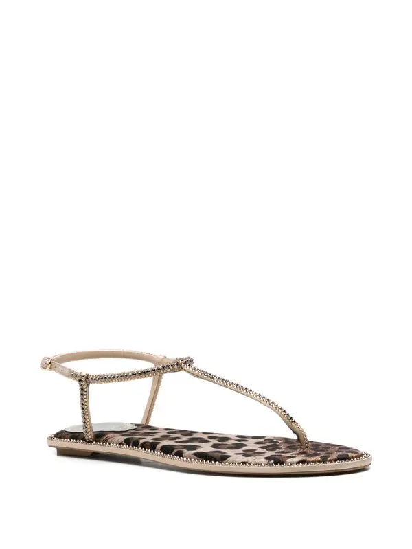 Rene Caovilla Diana Leather Flat Sandals