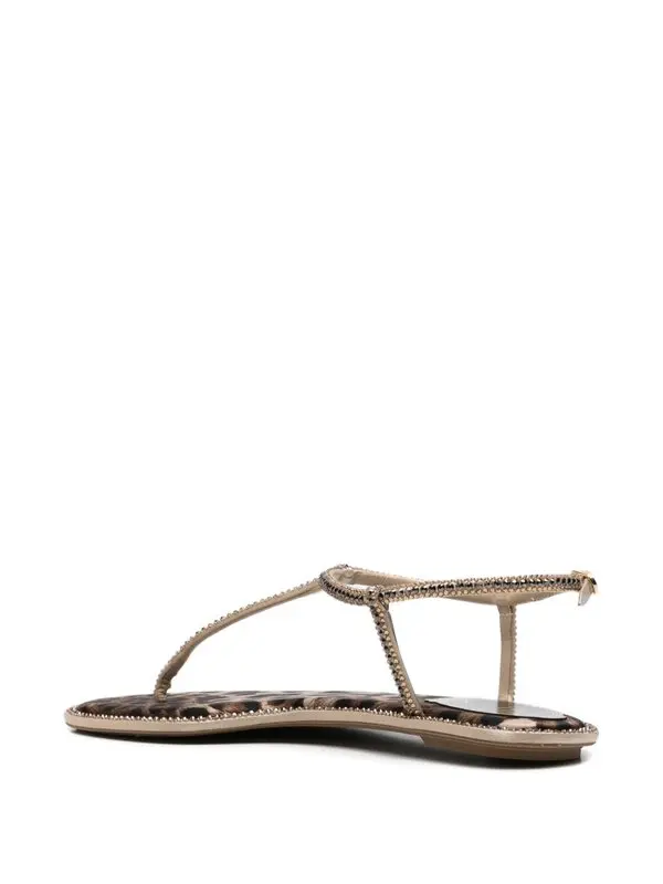 Rene Caovilla Diana Leather Flat Sandals