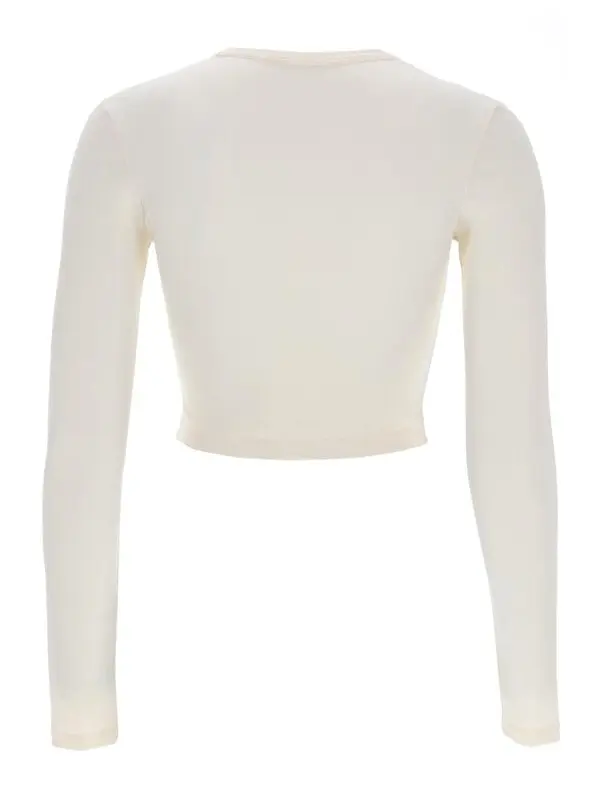 JIL SANDER Logo Crop Top - White