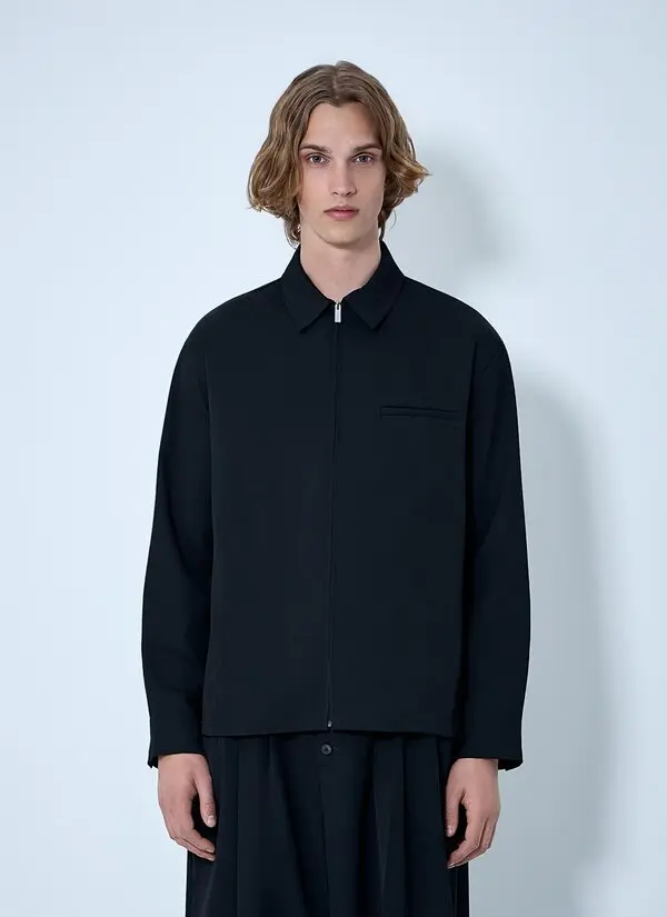 Jacquemus Zip-front Cotton Shirt - Black