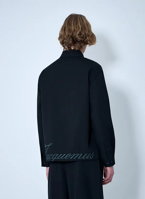 Jacquemus Zip-front Cotton Shirt - Black