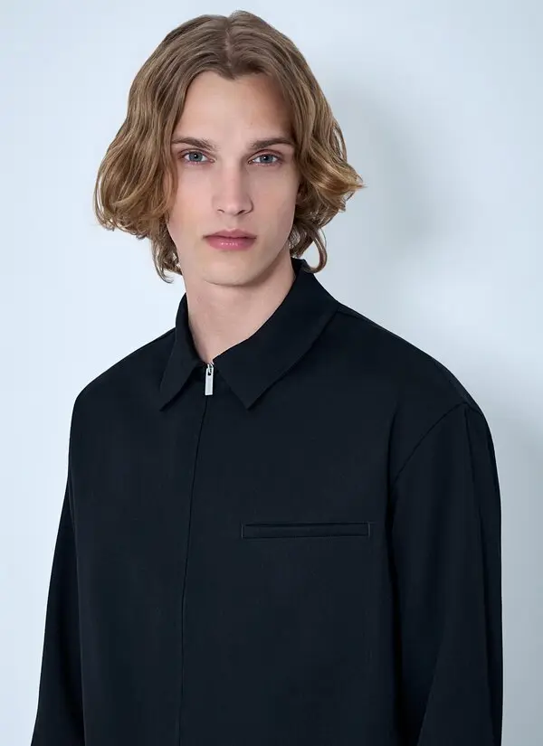 Jacquemus Zip-front Cotton Shirt - Black
