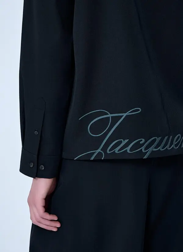 Jacquemus Zip-front Cotton Shirt - Black