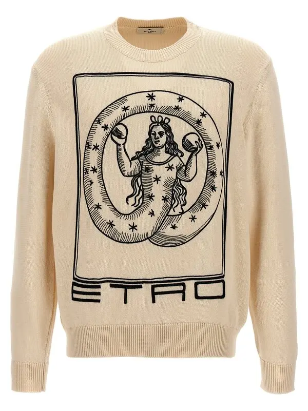 Etro Logo Embroidery Sweater - Cream