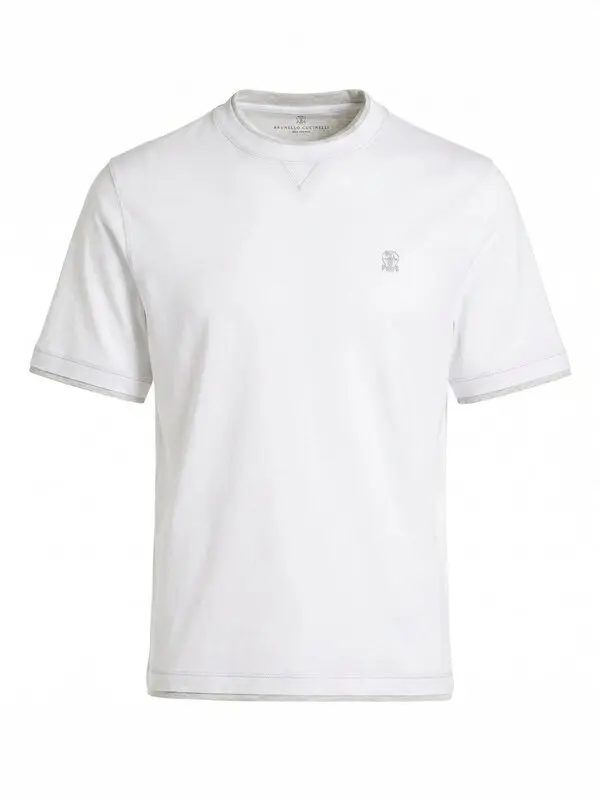Brunello Cucinelli T-shirt With Faux-layering - Multicolor