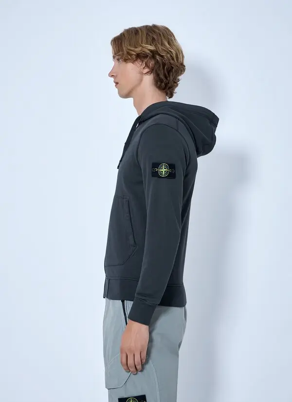 Stone Island Hooded Zip-up Sweatshirt