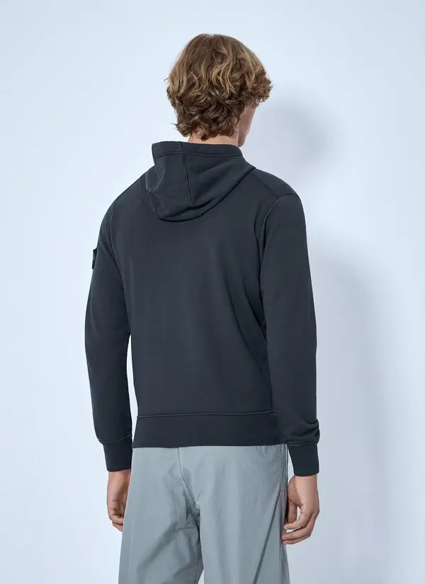 Stone Island Hooded Zip-up Sweatshirt - Gray