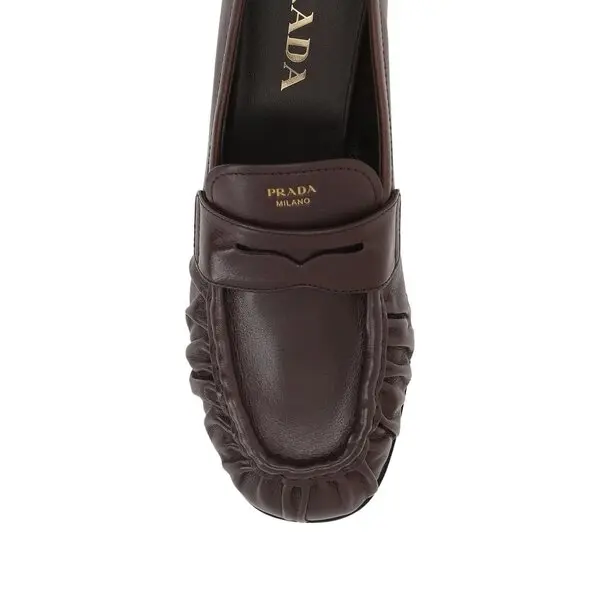 Prada Leather Loafers - Brown