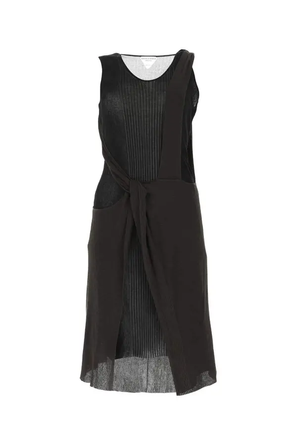 Bottega Veneta Two-tone Cotton Blend Dress - Multicolor