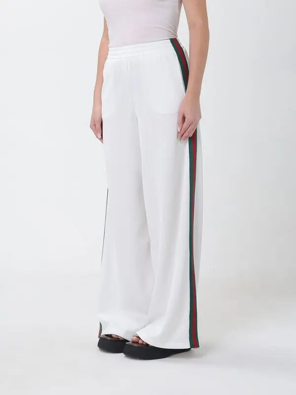 Gucci High-waisted Wide-leg Cotton Jersey Jogging Trousers - White