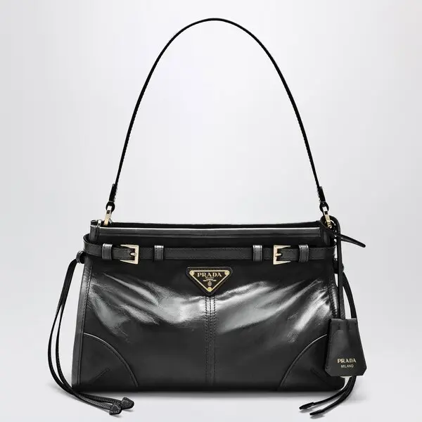 Prada Small Bonnie Top-handle Bag In Calf Leather - Black