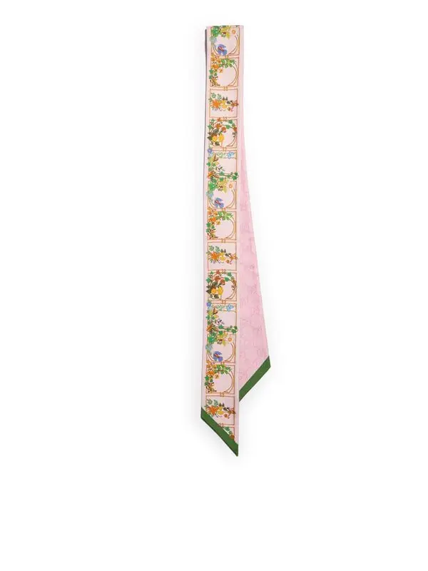 Gucci Gg Jacquard Silk Twill Printed Ribbon - Pink