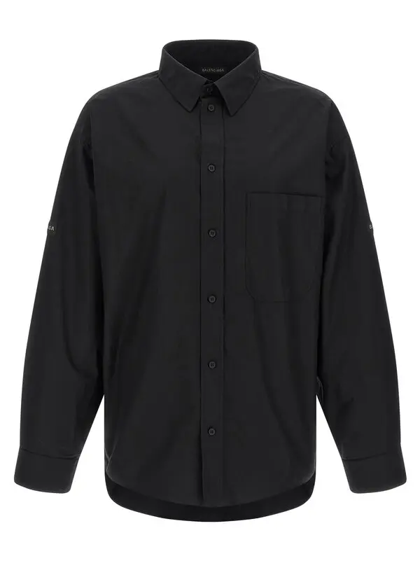 Balenciaga Logo Patch Shirt - Black