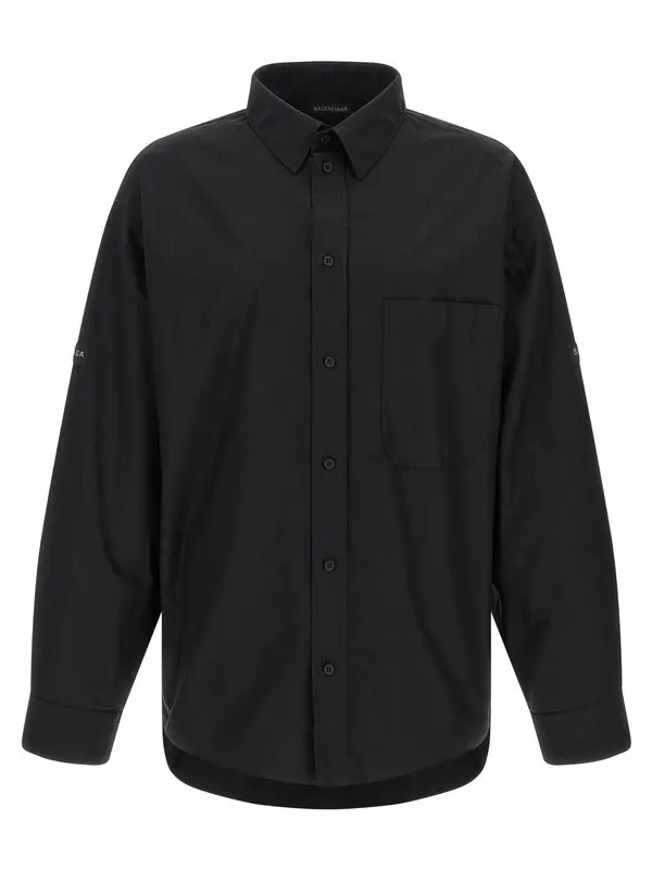 Balenciaga Logo Patch Shirt - Black