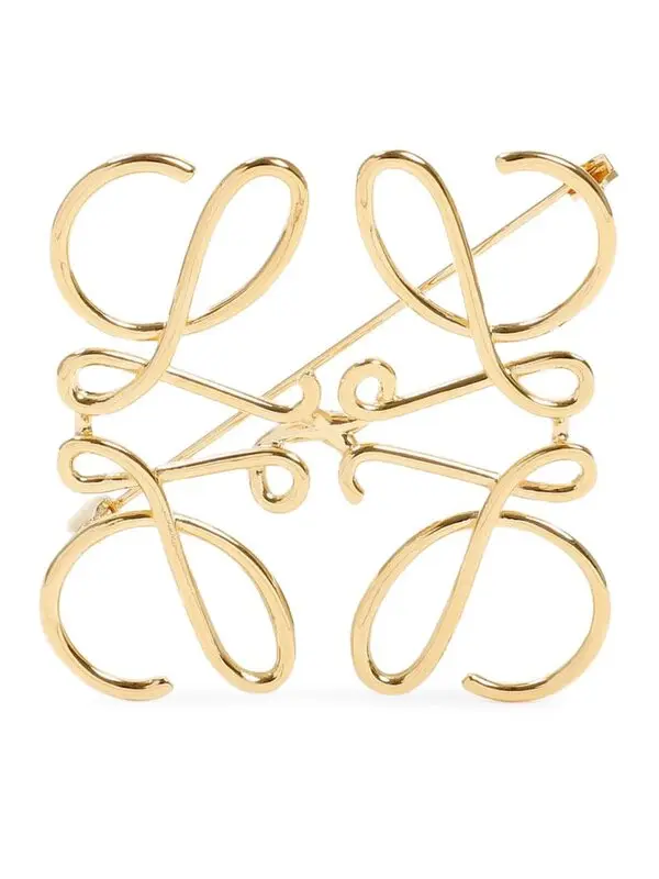 Loewe Anagram Brooch - Gold