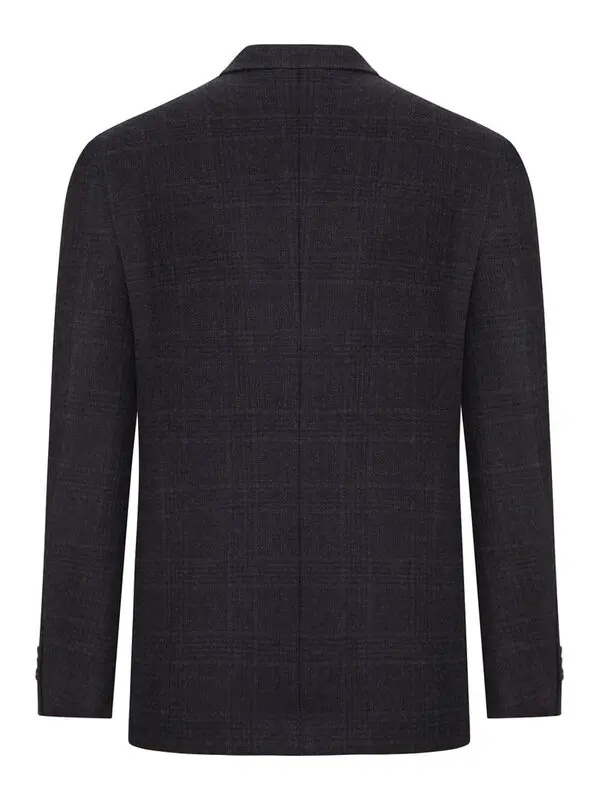 Tagliatore Vesuvio Check Wool Blazer - Black