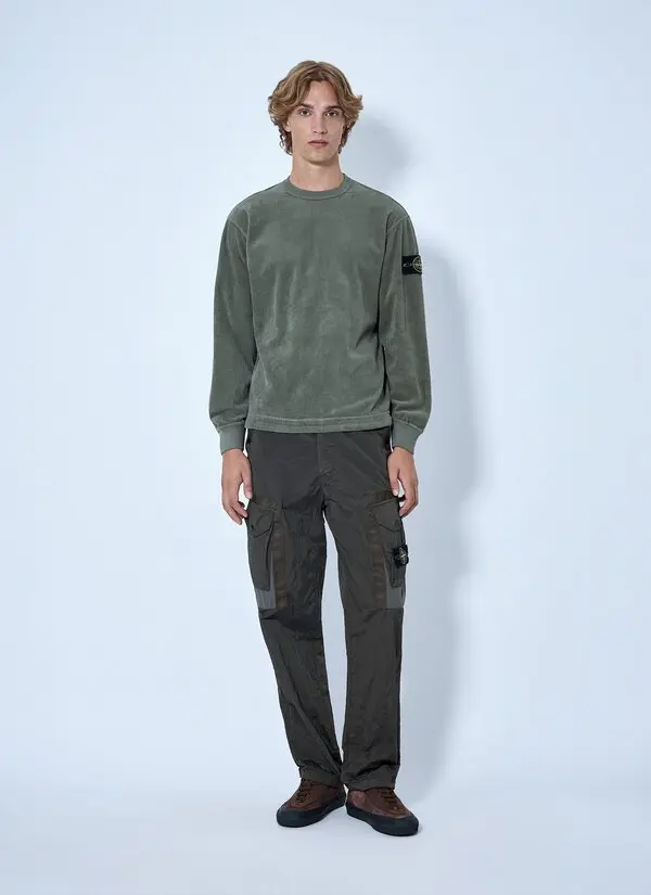 Stone Island Corduroy Logo Patch Sweatshirt