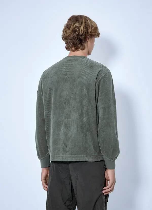 Stone Island Corduroy Logo Patch Sweatshirt