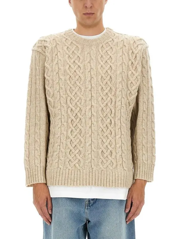 Moschino Cable Knit Pullover With T-shirt
