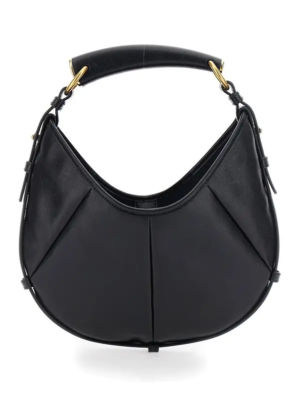 Saint Laurent Mombasa Small' Black Handbag With Metal Details In Leather - Multicolor